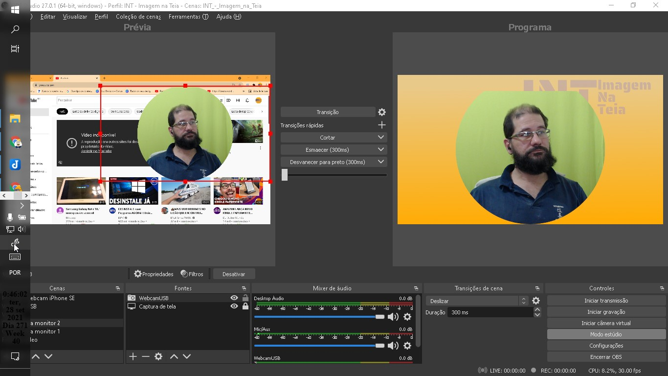 6 passos para deixar a imagem da Webcam Redonda no OBS STUDIO