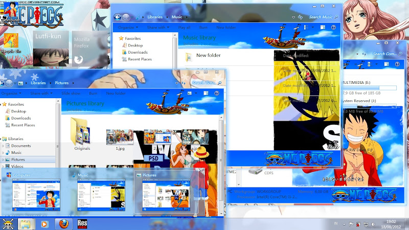 Theme Anime Win 7 - One Piece We Go! | Lutfi-kun Theme Windows