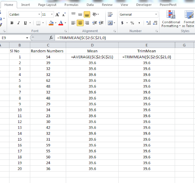 How and when to use TRIMMEAN function in Excel ~ Excel and Analytics
