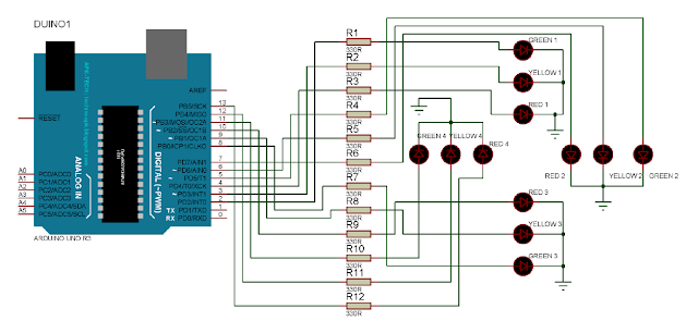 A rduino Uno and LED Wiring