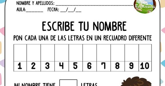 MI CUADERNO: LETRAS DE TU NOMBRE