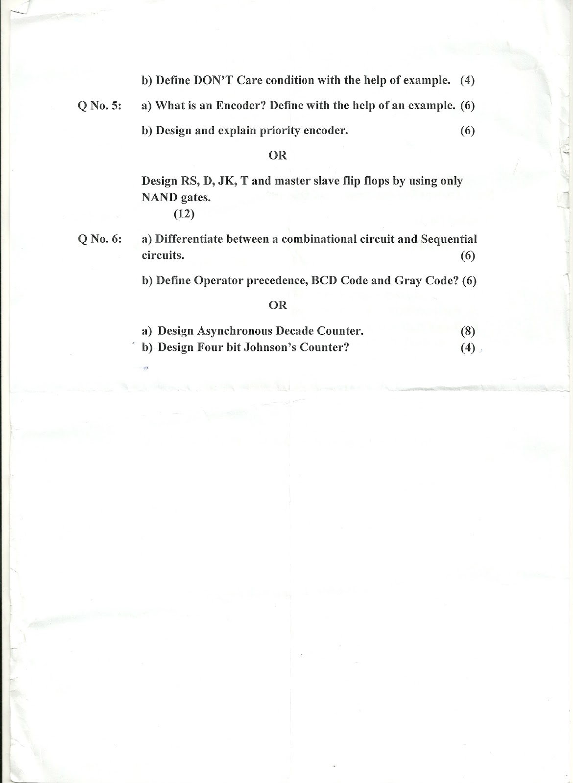 past paper DLD page 2 ~ BS(CS) PROGRAMMING