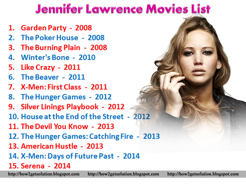 Jennifer Lawrence Movies List