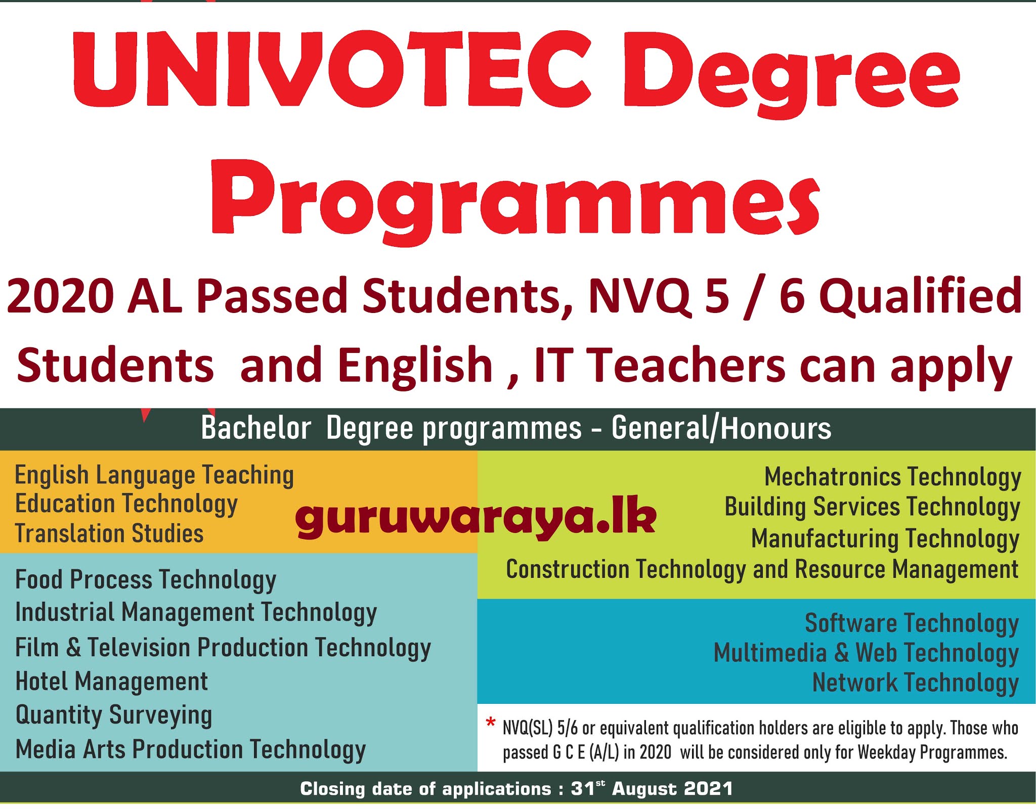 UNIVOTEC Degree Programmes - Teacher