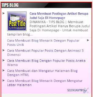 PULAU KAUNG SELALU BERSINAR: Cara Membuat Recent Posts Unik Dengan 1 ...