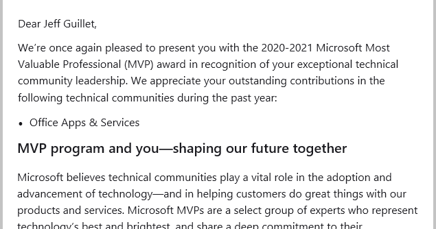 Congratulations 2020-2021 Microsoft MVP! | The EXPTA {blog}