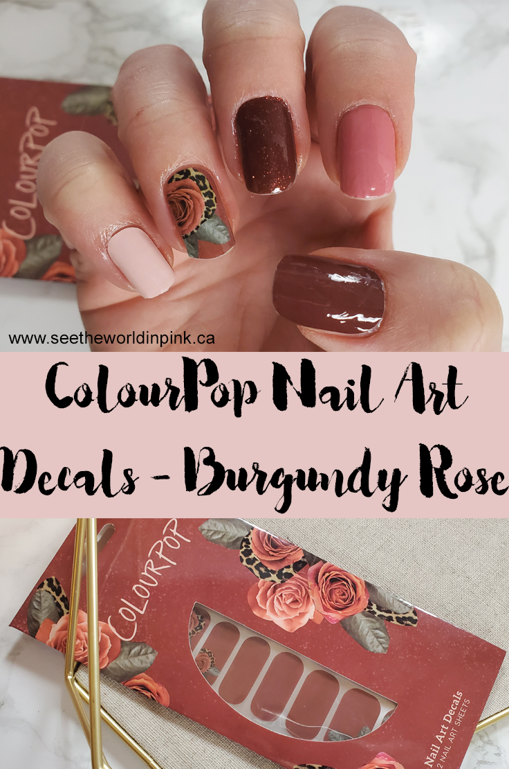 Manicure Monday - ColourPop Nail Art Decals Burgundy Rose + Gradient ...