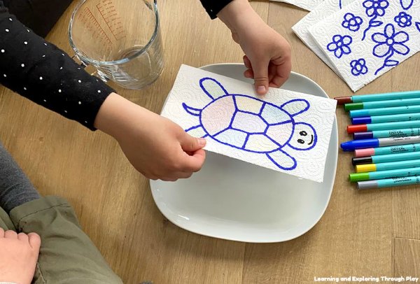 Learning and Exploring Through Play: Kitchen Roll Magic Drawing Science