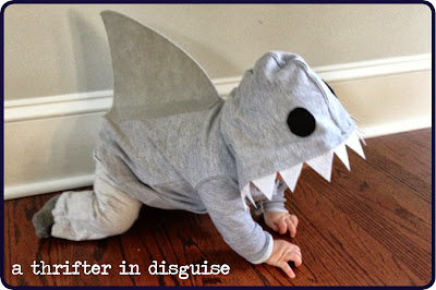 A Thrifter in Disguise: DIY Shark Costume From a Hooded Sweatshirt