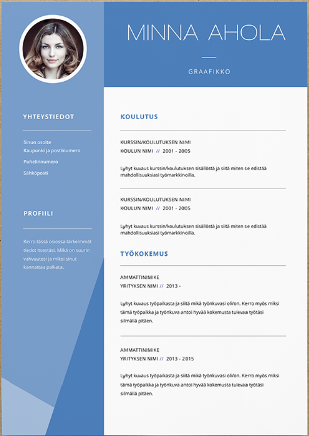 Ura- ja opiskeluvalmiudet: CV eli ansioluettelo