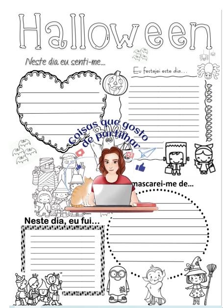 coisas que gosto de partilhar: Ficha de Português "O meu halloween."
