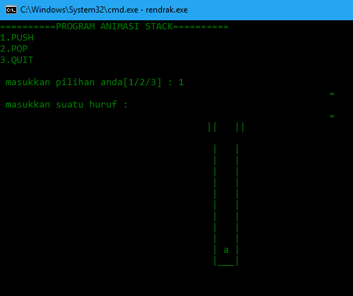 Contoh PROGRAM STACK and QUEUE (STACK & QUEUE) - SINAU BARENG LUR!