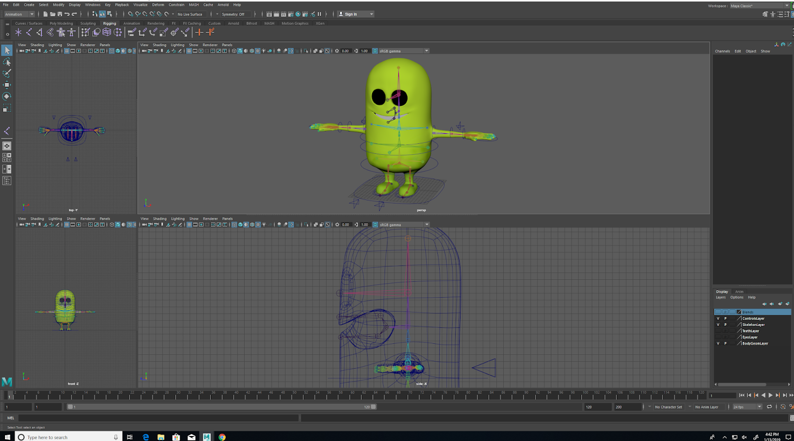 Jadyn H. 3D Modeling and Animation II: Creating Jaw Controls with Joints