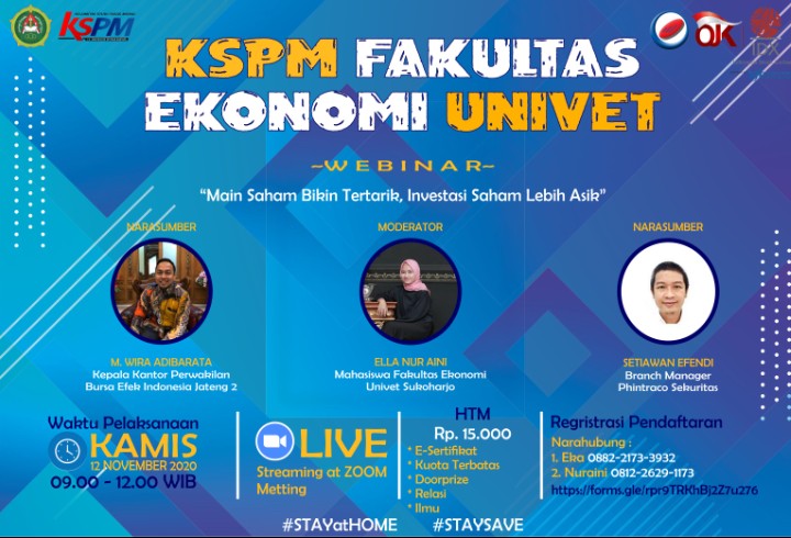 Webinar Pasar Modal Fakultas Ekonomi Univet, Main Saham Bikin Tertarik, Investasi Saham Lebih ...
