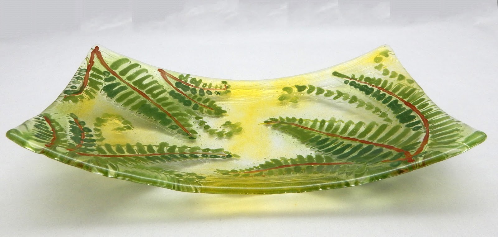 Fused Glass Fern Platter