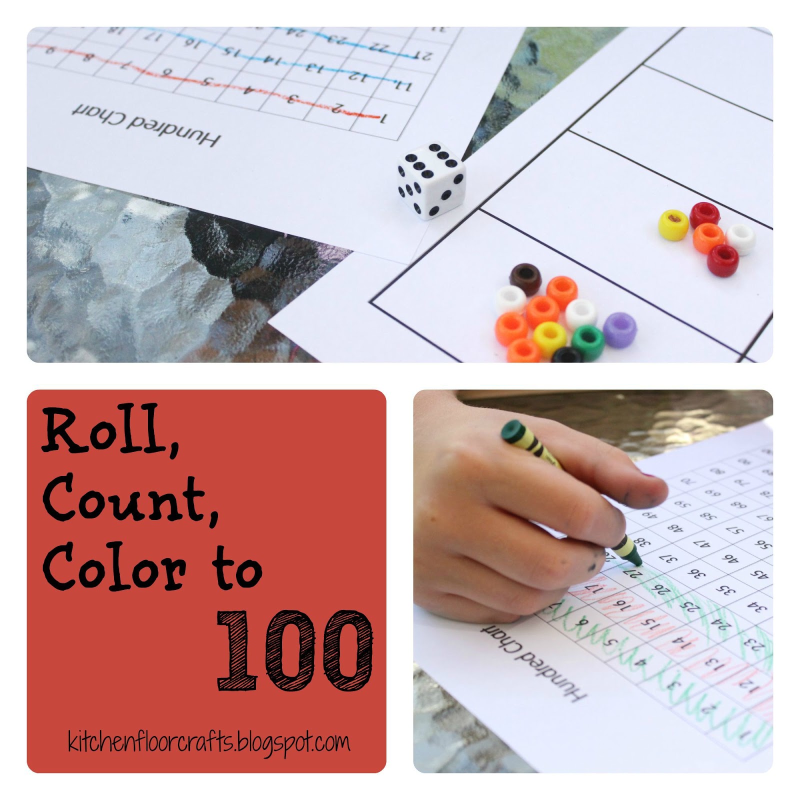 Kitchen Floor Crafts: Roll, Count, Color to 100