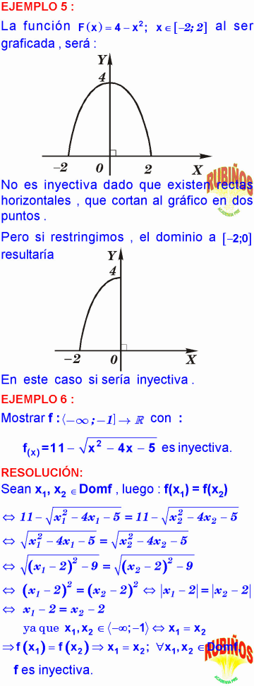 FUNCIONES INYECTIVAS EJERCICIOS RESUELTOS