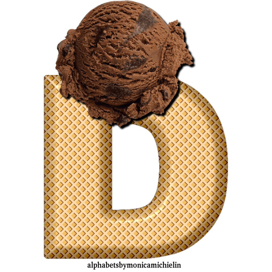 M. Michielin Alphabets: 3 - CHOCOLATE ICE CREAM CONE ALPHABET PNG
