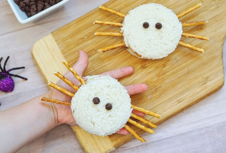 Spider Sandwich - a fun snack idea for kids! - Messy Little Monster