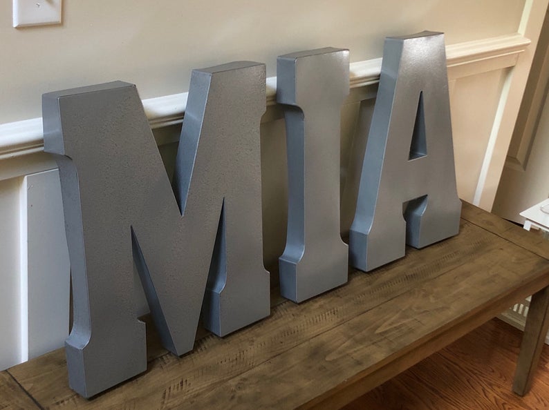 Large Metal Wall Letters ~ Thankyou Letter
