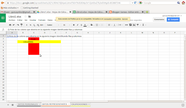 tareas: QUE ES FILA ,COLUMNAS Y CELDAS
