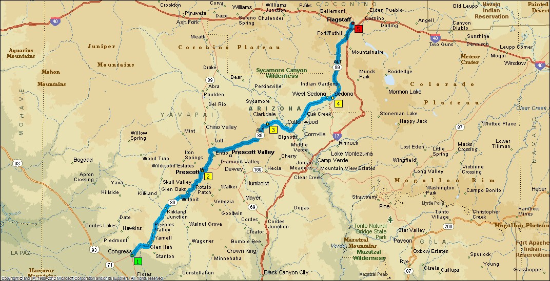Arizona Mountains Map