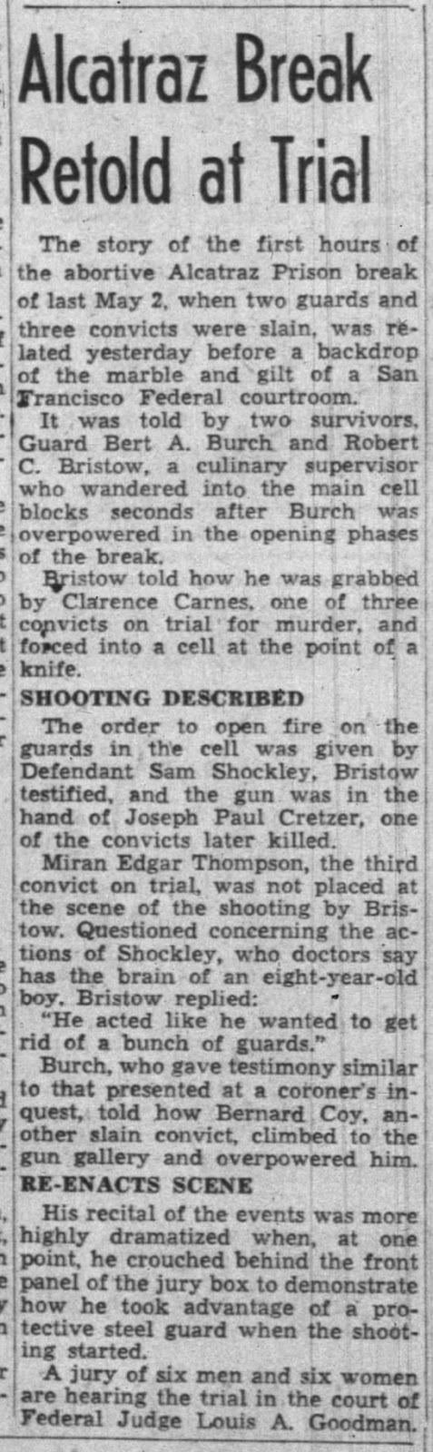 Sam Shockley Biography Alcatraz 1938 - 1948