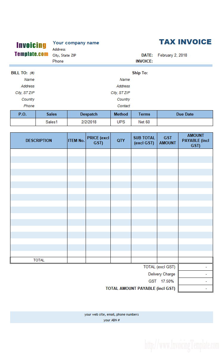 Australian Invoice Template Word - Invoice Template
