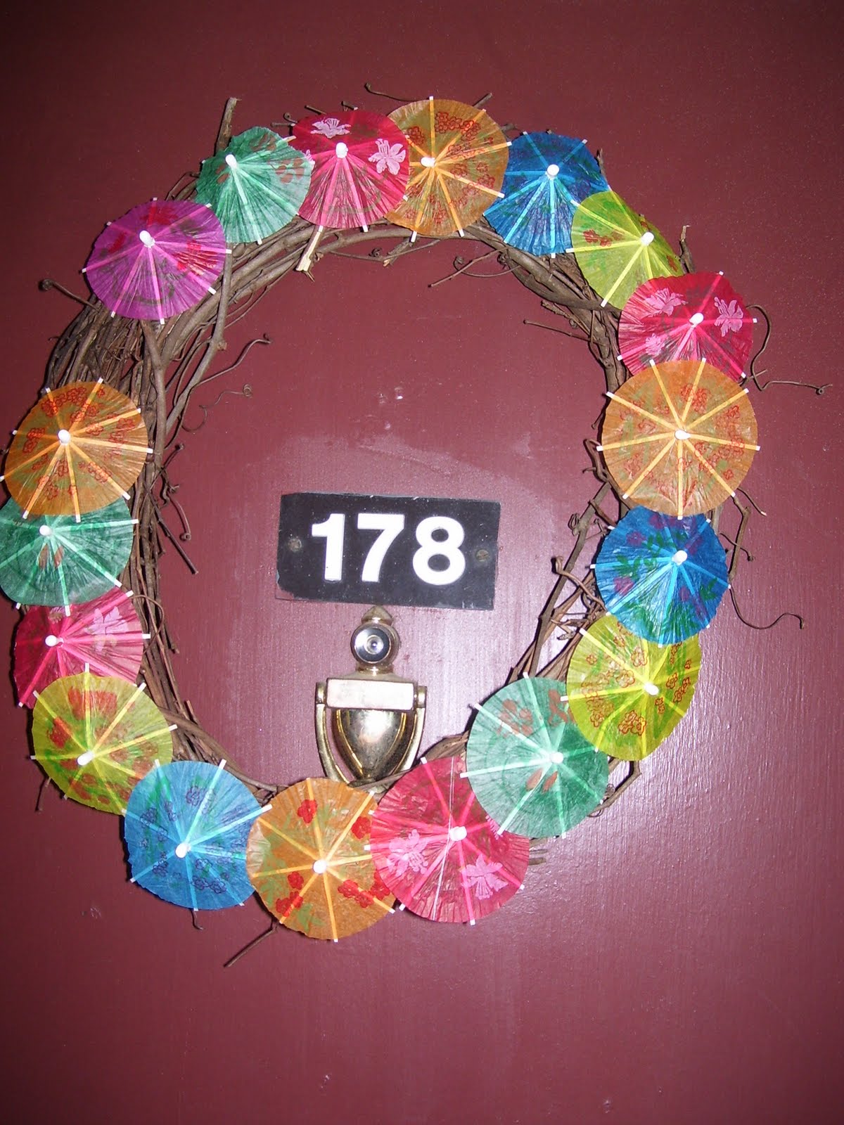 Whimsically Homemade: Parasol Pick Spring Wreath