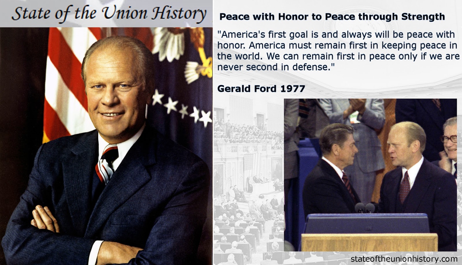 State of the Union History: 1977 Gerald Ford - From Peace with Honor to ...