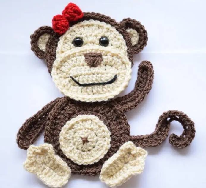 PATRON GRATIS APLIQUE MONO DE CROCHET 14227