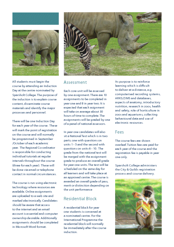 Zoo News Digest: Diploma in The Management of Zoo and Aquarium Animals