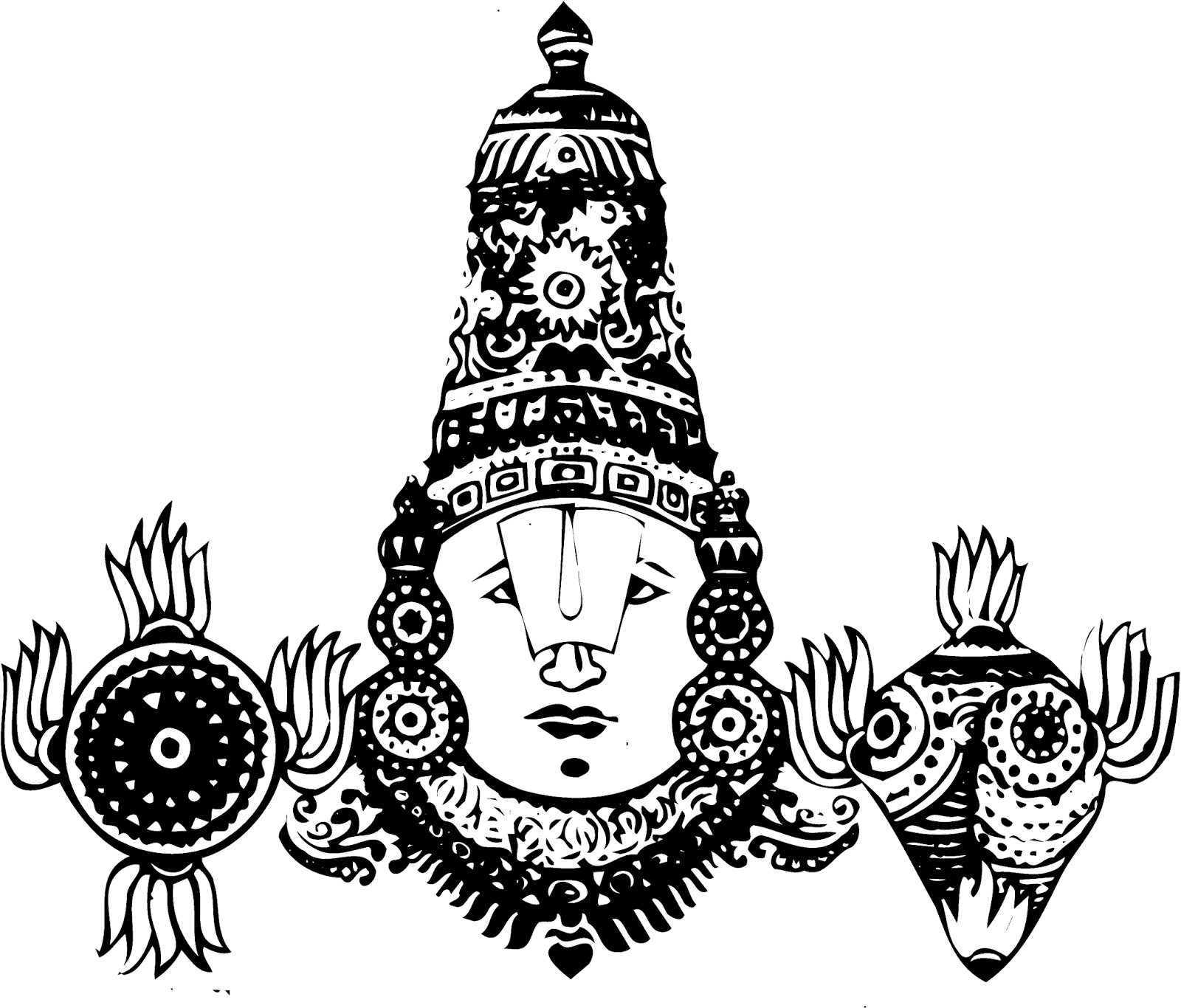 Tamil Cliparts: Venkatachalapathi Line Drawings for invitations