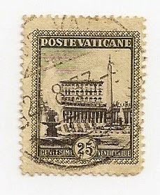 stamp and postcard: Poste Vaticane Issued on 1933 and 1943