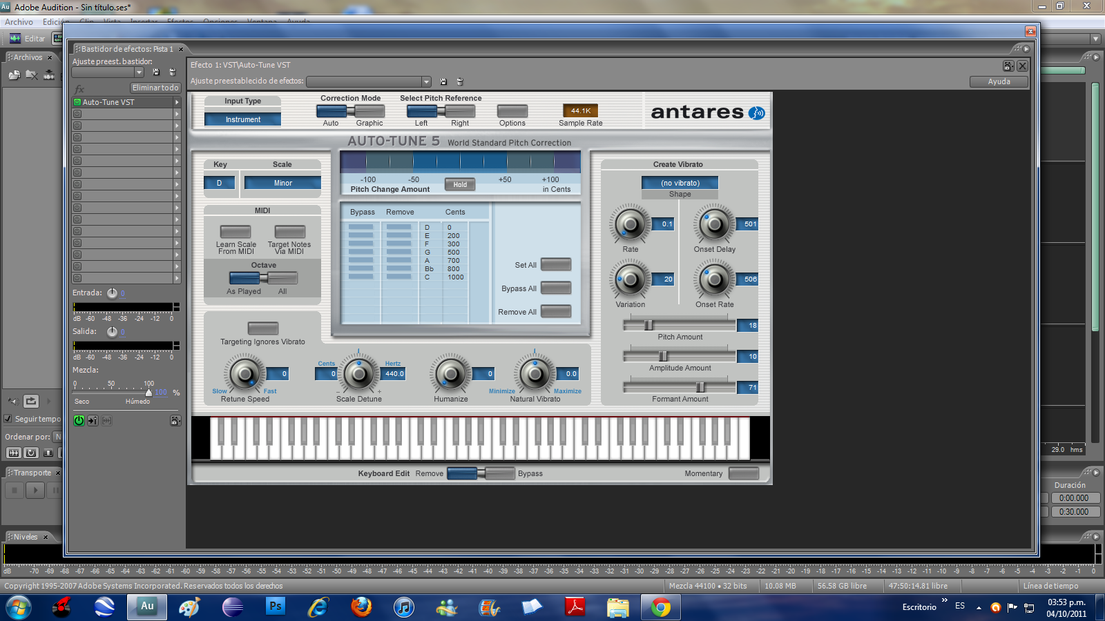 APRENDE: SETTING antares autotune