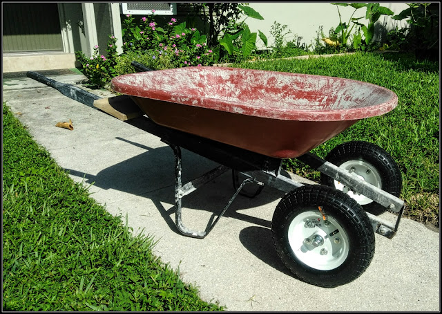 DIY Single Wheel to Two Wheel Wheelbarrow conversion