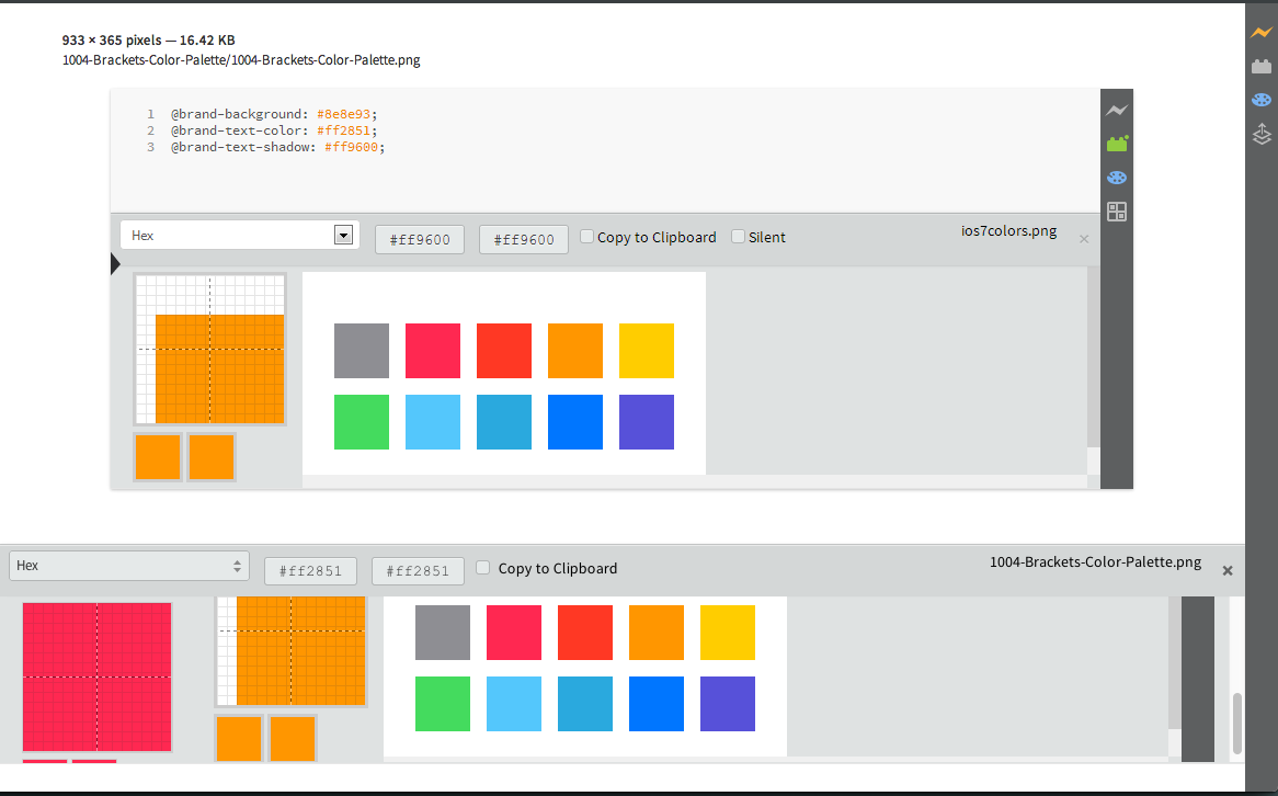 eCommerce Business and IT: Brackets Color Palette Extension