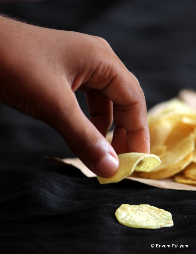 Erivum Puliyum: Chembu Chips | Taro Root(Arbi) Chips | Colocasia Chips