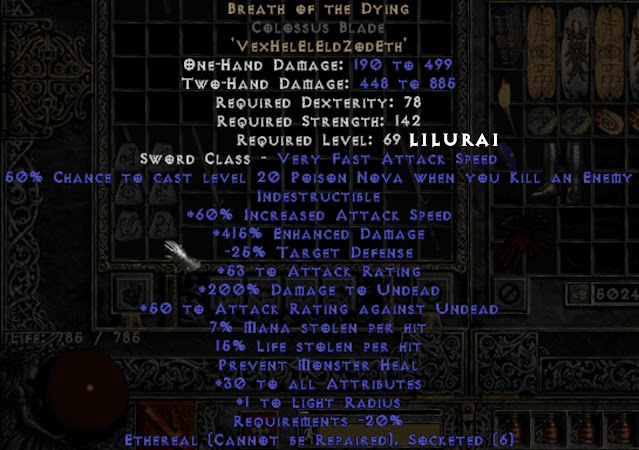 Best cRPGs: BREATH OF THE DYING ethereal colossus blade, Diablo 2 ...