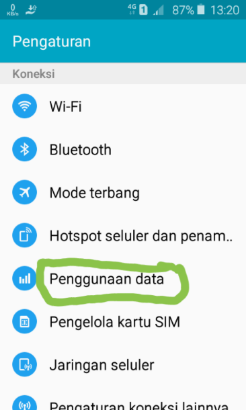 Cara melihat penggunaan data internet di android