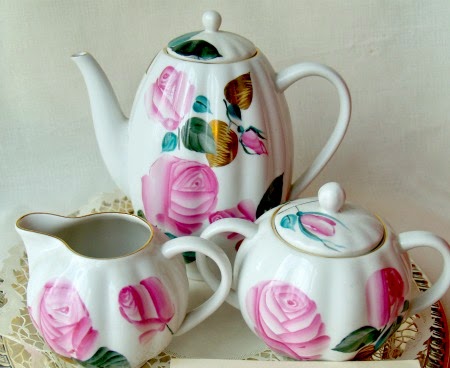 Bella Rosa Antiques: Vintage Pink Rose Russian Tea Set: The Provenance ...