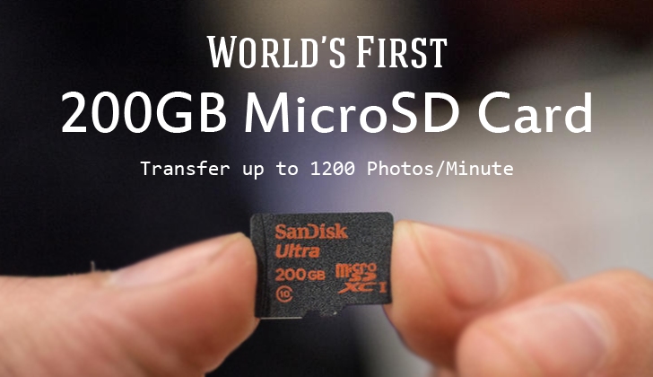 World’s First 200GB microSD Card Arrives