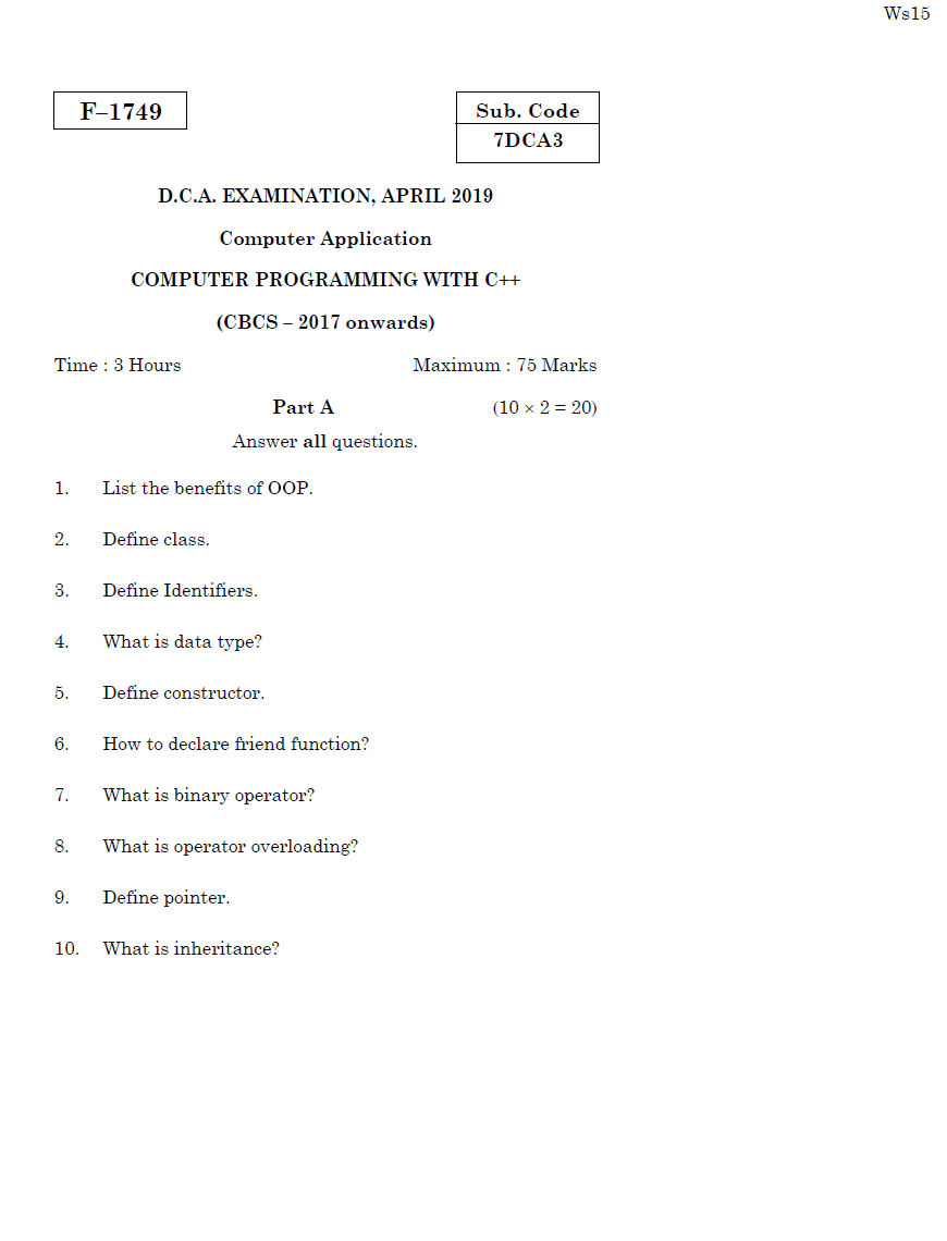 Alagappa University D.C.A.,Computer Application-COMPUTER PROGRAMMING ...