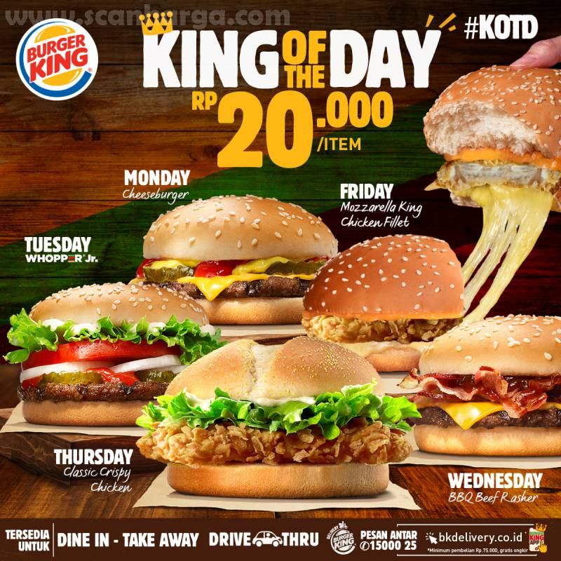 Burger King Promo KOTD: Harga Spesial Hari ini hanya Rp 20.000* - scanharga