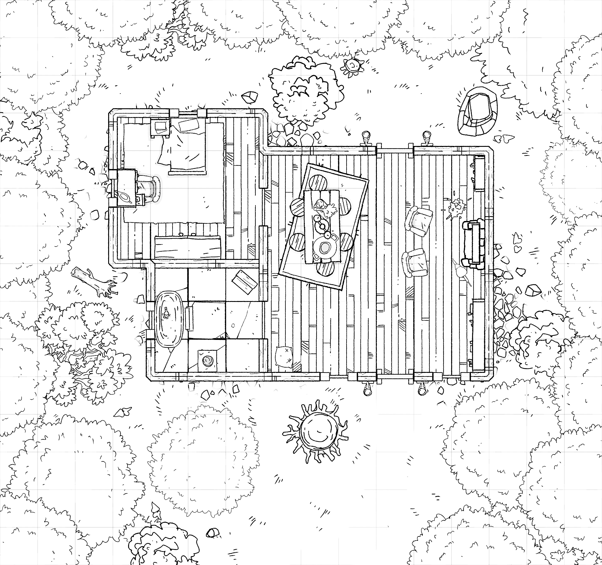 The Noob DM: Forest Cottage - Dungeondraft Free DnD Map
