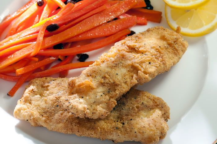 Things wot I Made Then Ate: Breaded sole, glazed carrots