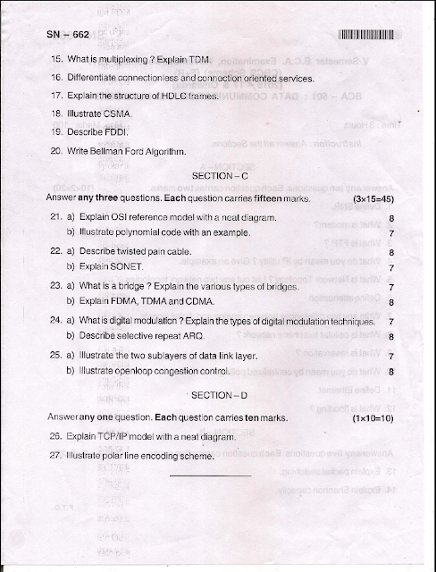 Bangalore University b.c.a. Bca - 501 : Data communication And Networks November December 2017 ...