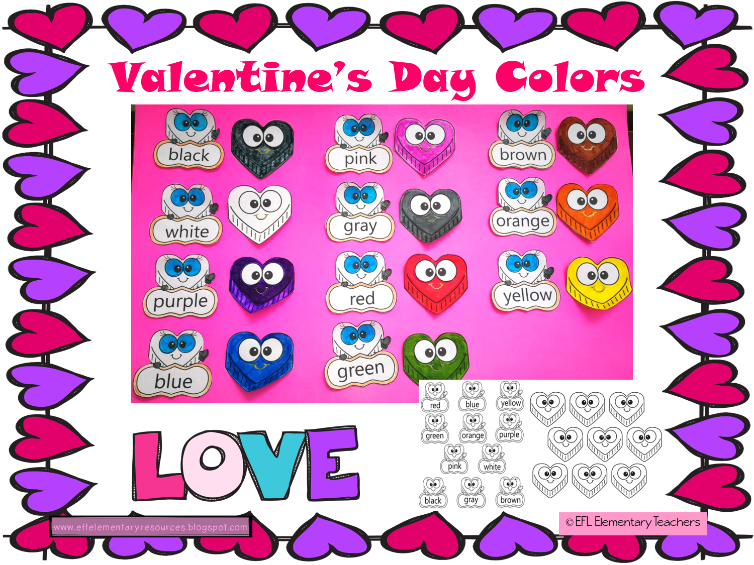 EFL Elementary Teachers: Valentine's Day colors
