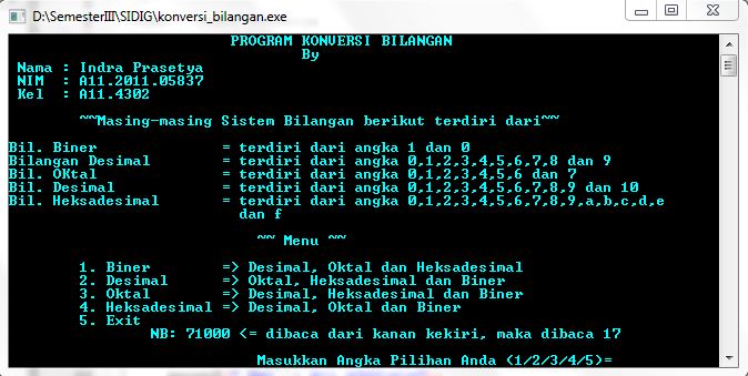 Program Konversi Bilangan (biner, desimal, oktal, heksadesimal ... Program Konversi Bilangan (biner, desimal, oktal, heksadesimal ...