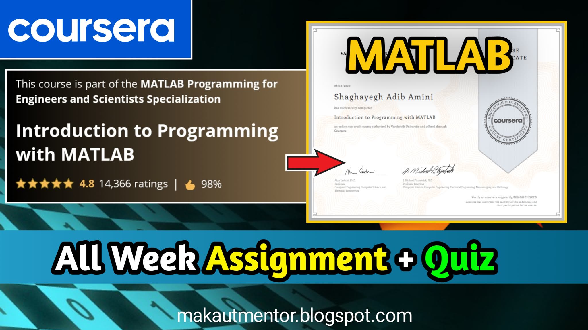 Introduction to Programming with MATLAB Coursera All assignment Quiz ... Introduction to Programming with MATLAB Coursera All assignment Quiz ...
